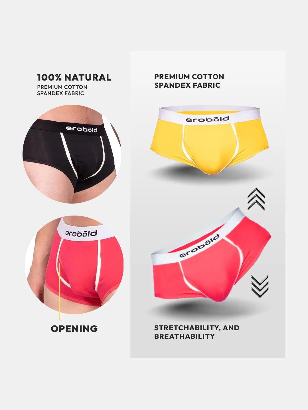 Peek A Boo Brief for Men | Lemon – Erobold